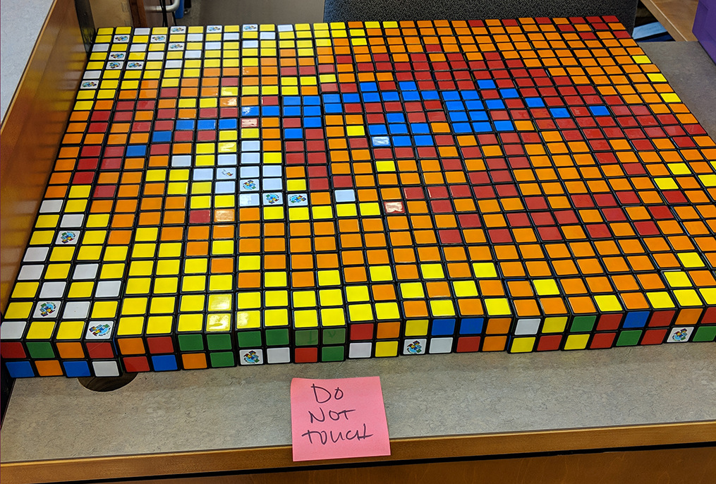 Stevens Students Create Mosaic Masterpiece Out Of Rubik s Cubes Burnt Hills Ballston Lake